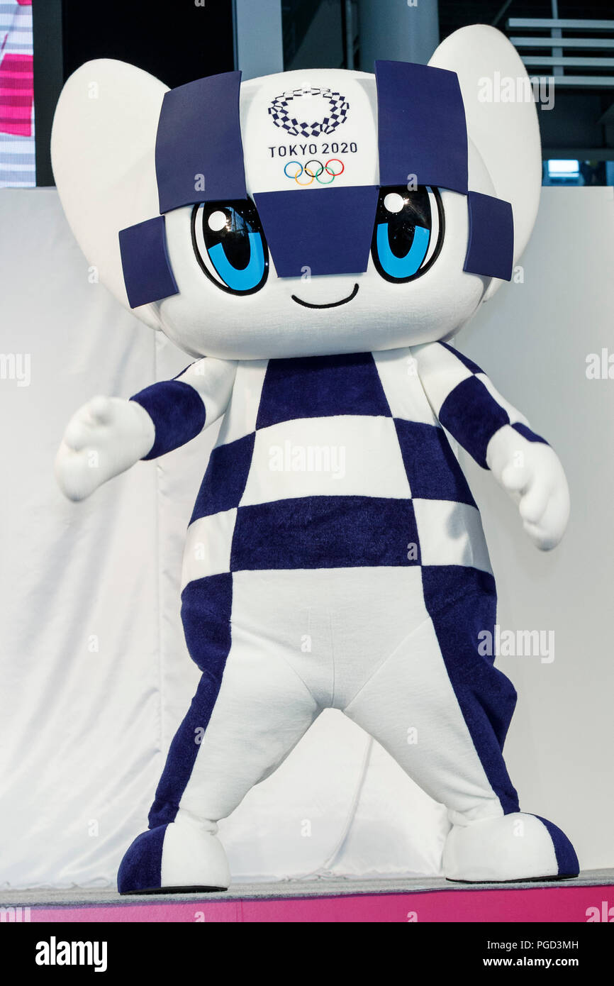Tokyo 2020 Games mascot Miraitowa attends a Tokyo 2020, 2 Years to Go ...