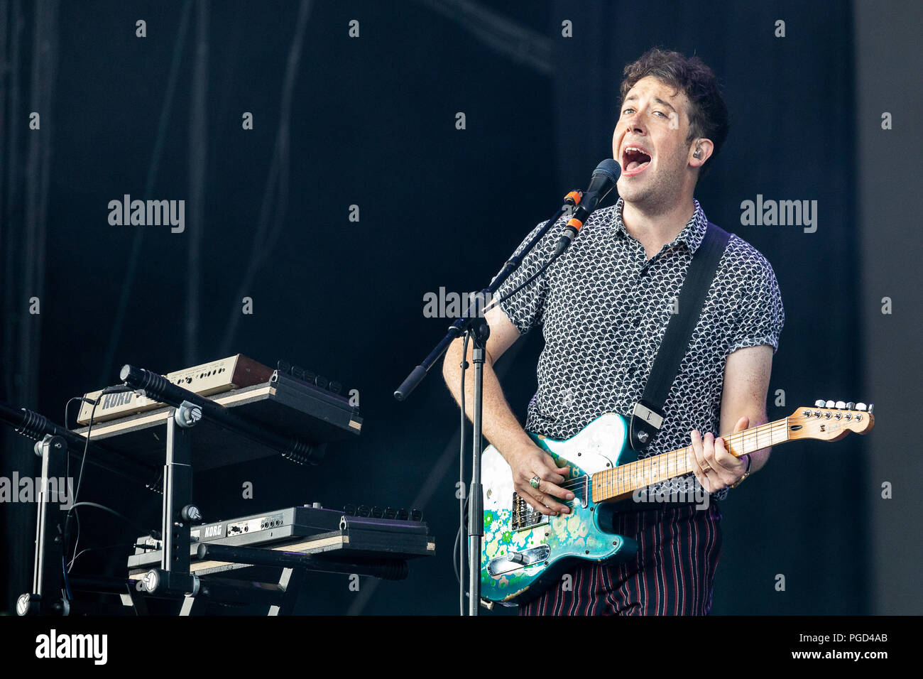 Matthew Murphy of The Wombats performs live on stage at Leeds Festival ...