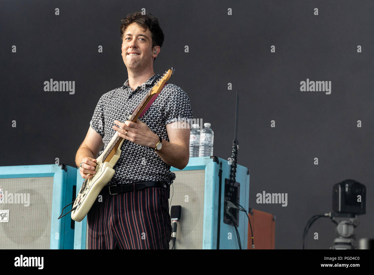 Matthew Murphy of The Wombats performs live on stage at Leeds Festival, UK, 25th June 2018 Stock ...