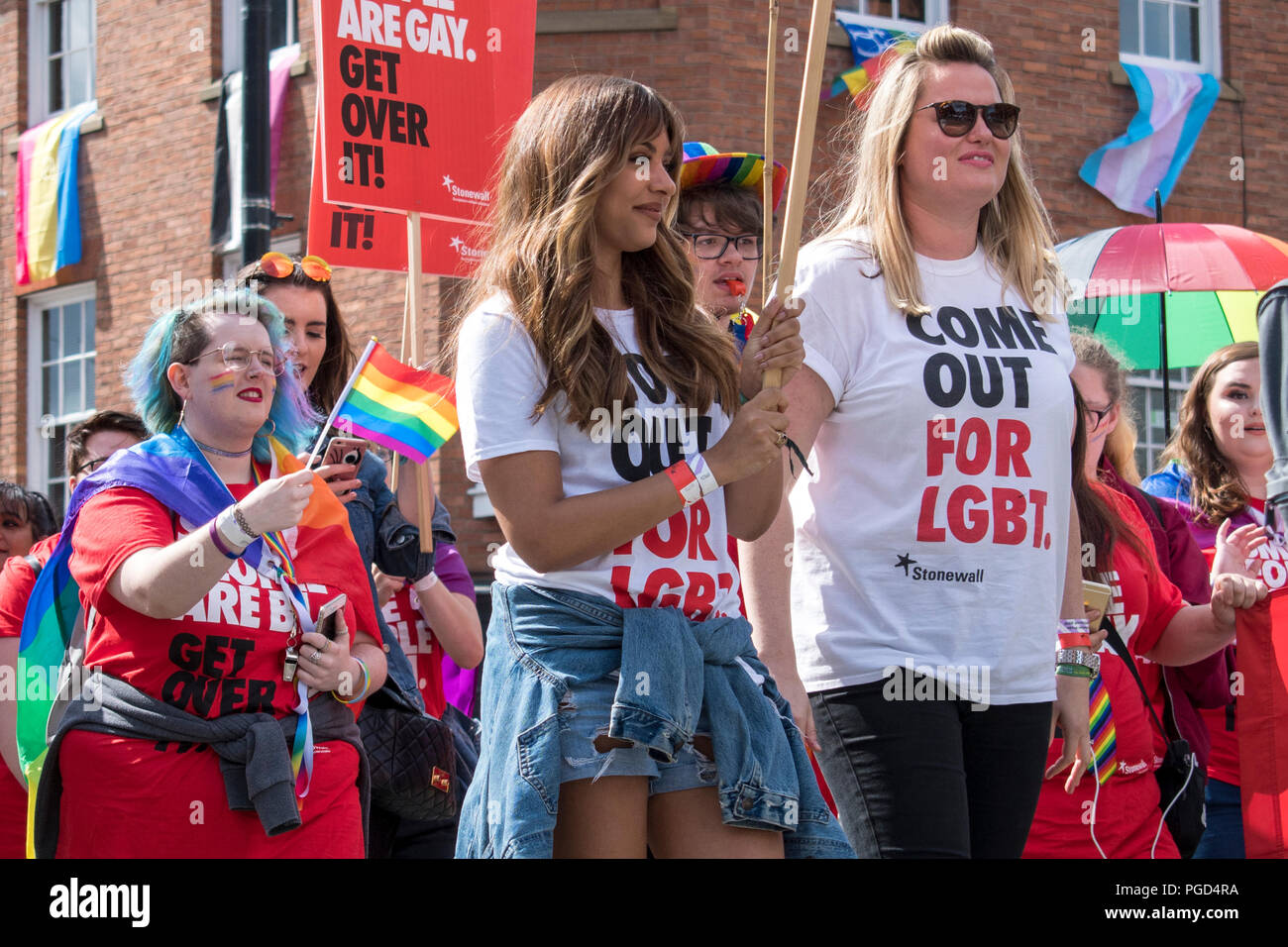 Manchester, UK. 25 August 2018 - Little Mix star Jade Thirlwall marches ...
