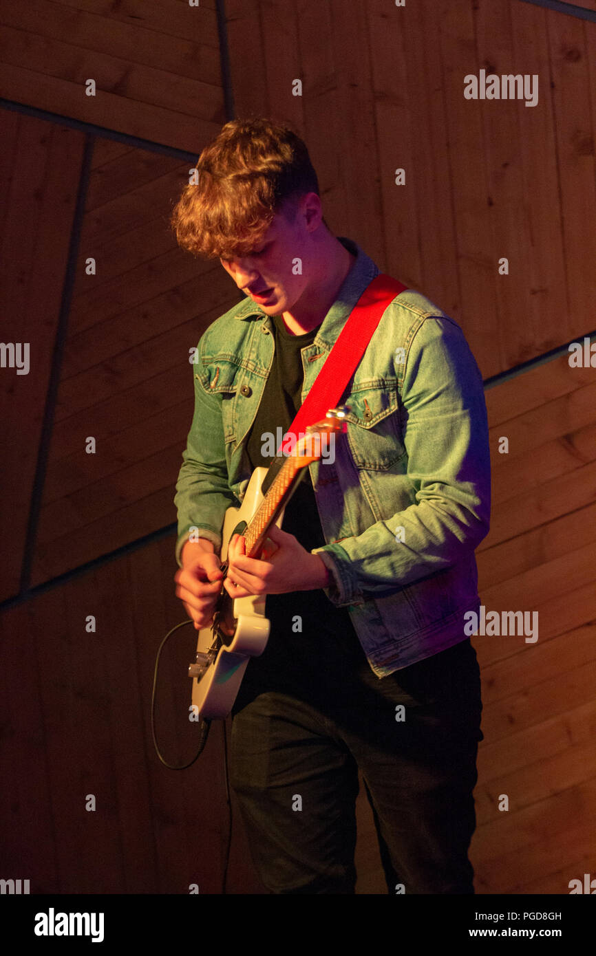 Guitarist and vocalist, David Healy, with the band Lavgengro performing ...