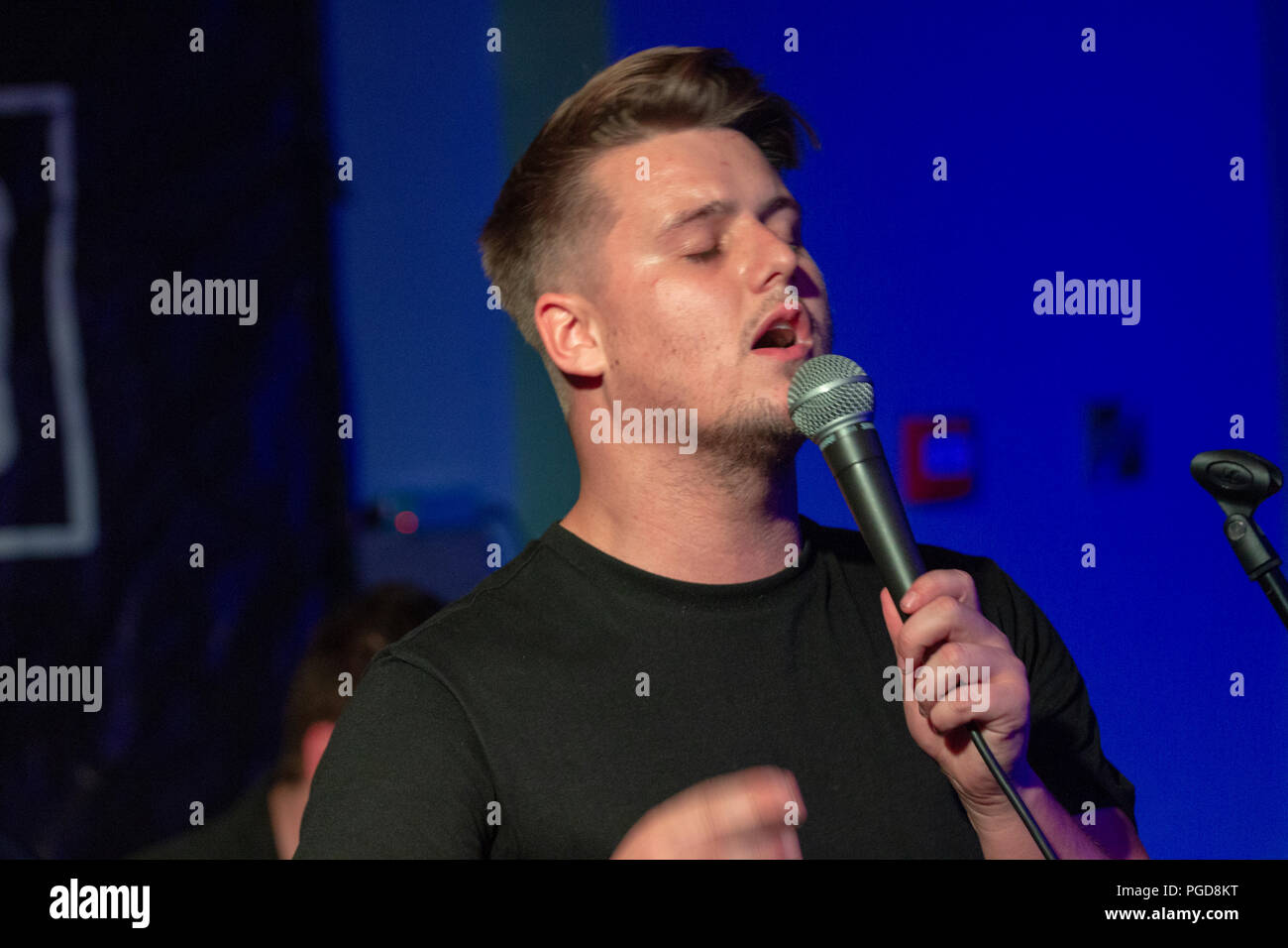 Gareth Barrow, lead singer of the band Lavengro performing at Derry’s ...