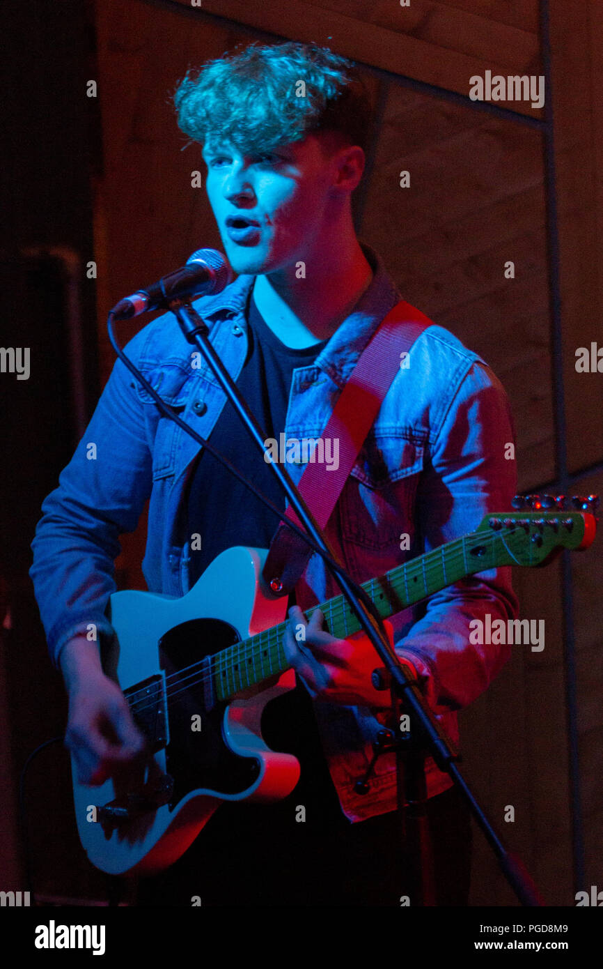 Guitarist and vocalist, David Healy, with the band Lavgengro performing ...