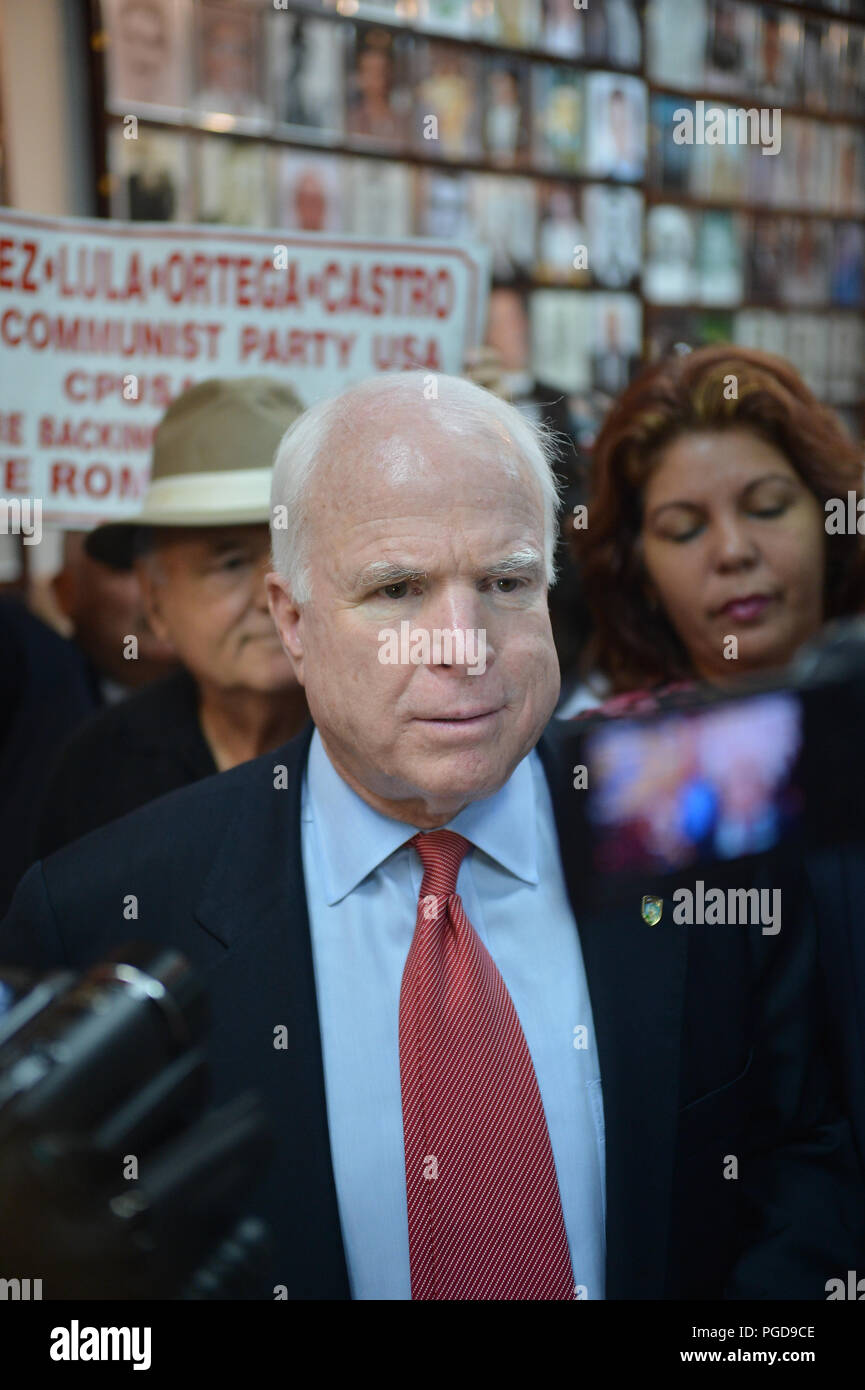 MIAMI, FL - OCTOBER 25: Senator McCain Attends Miami Meet and Greet ...