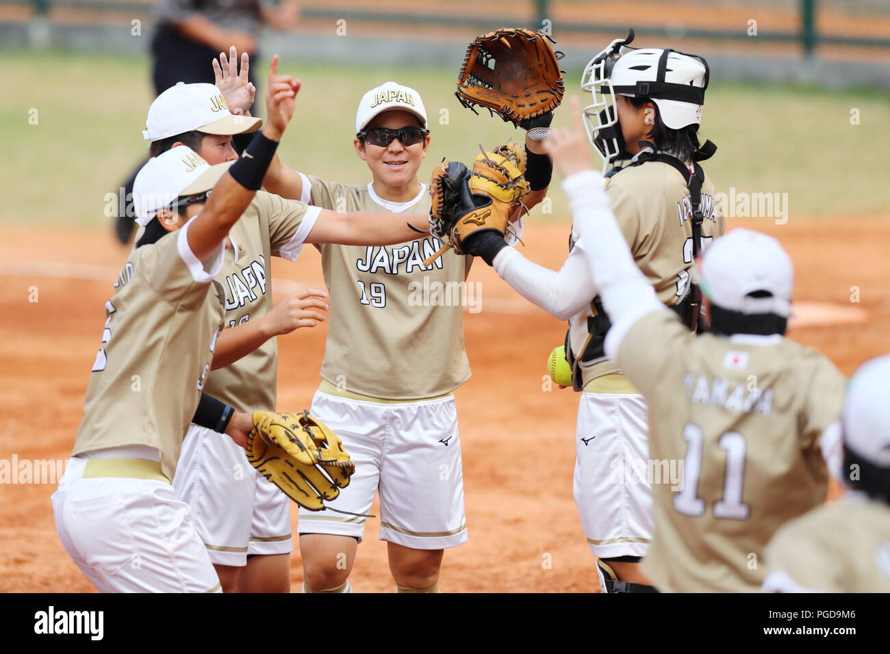 Jakarta, Indonesia. 24th Aug, 2018. Japan team group (JPN) Softball ...