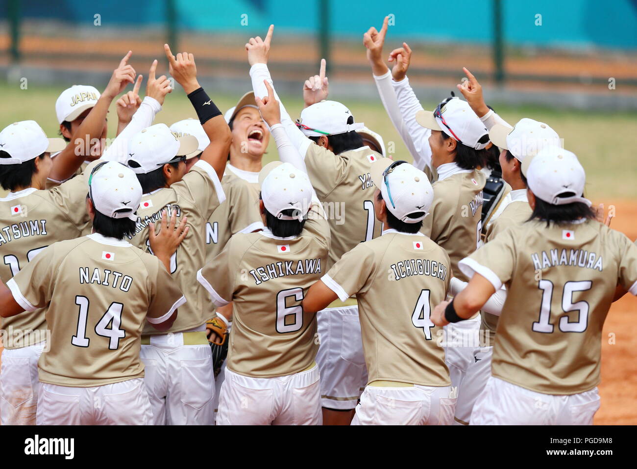 Jakarta, Indonesia. 24th Aug, 2018. Japan team group (JPN) Softball ...