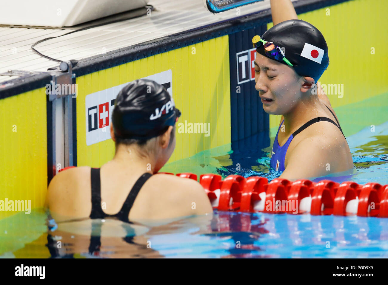 Jakarta, Indonesia. 24th Aug, 2018. (L to R) Miho Teramura, Yui Ohashi ...