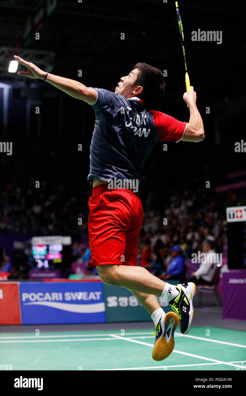 Jakarta, Indonesia. 24th Aug, 2018. Takuro Hoki (JPN) Badminton : Mixed ...