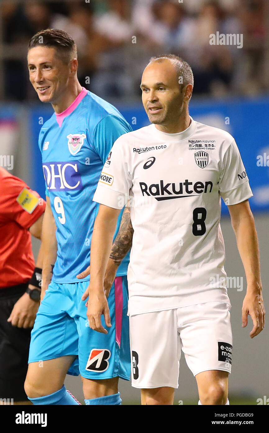 Best Amenity Stadium, Saga, Japan. 22nd Aug, 2018. (L to R) Fernando Torres (Sagan), Andres ...