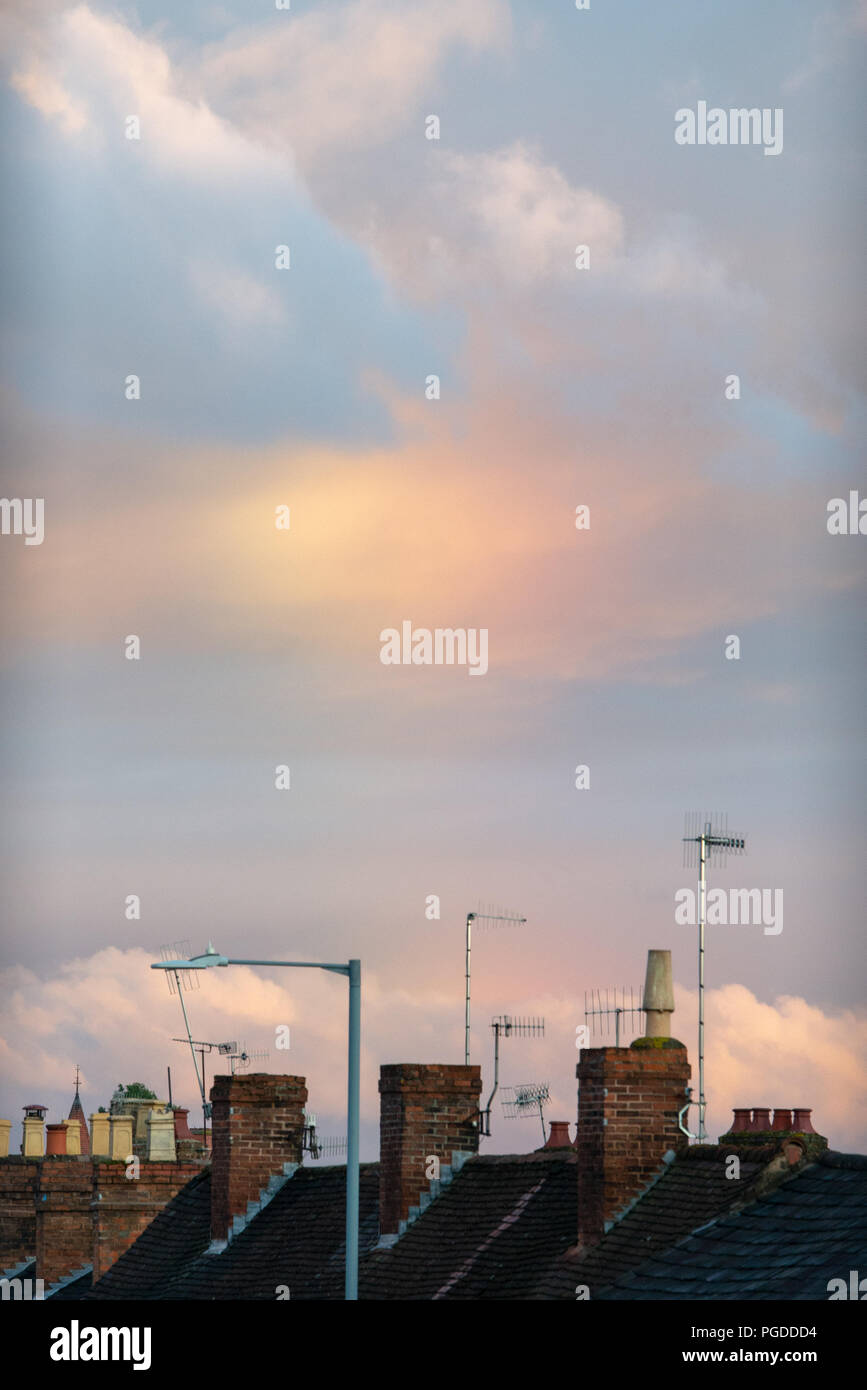 English Roof With Chimney And Antenna High Resolution Stock Photography ...