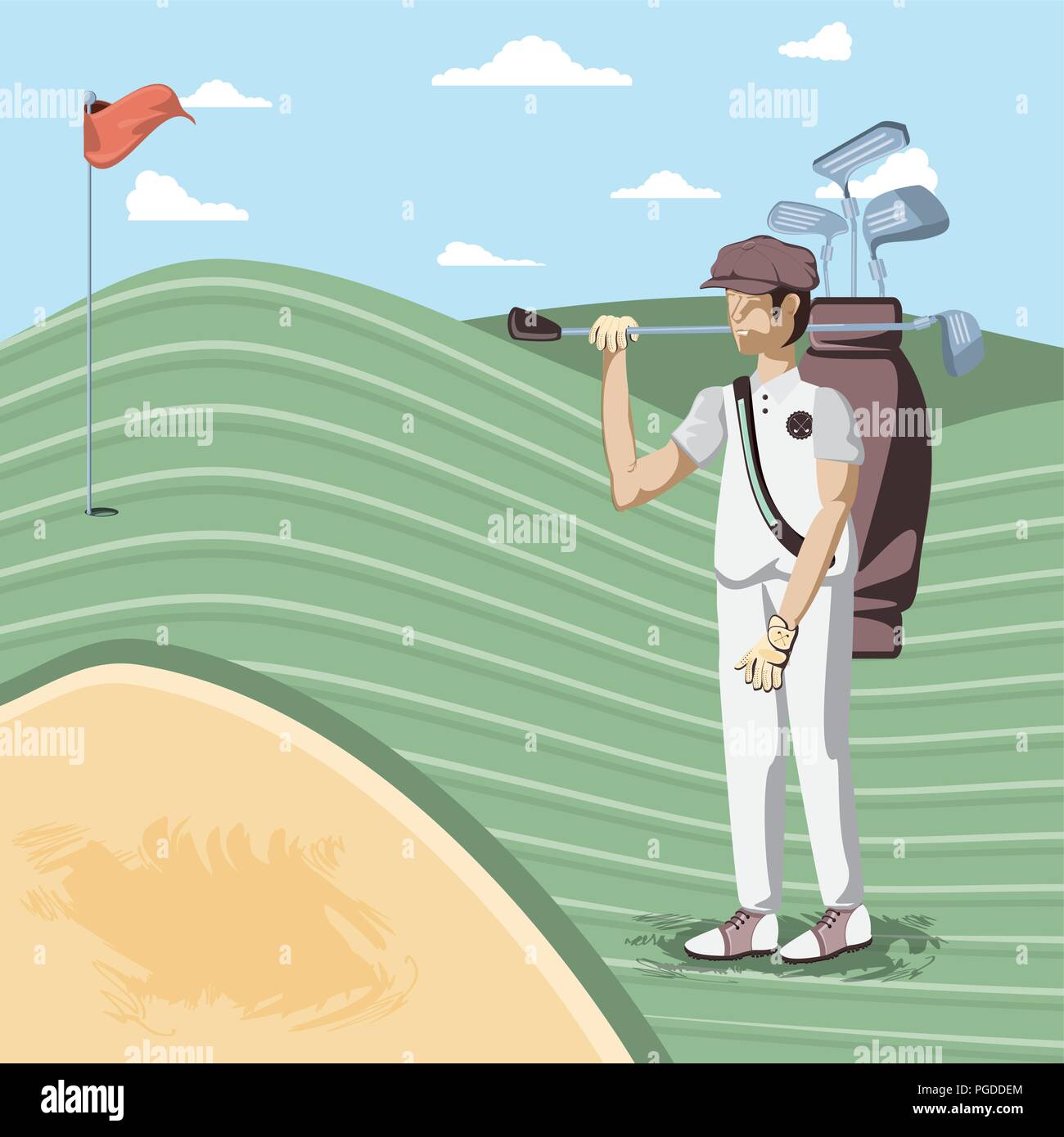 Golfer in sand trap Stock Vector Images - Alamy