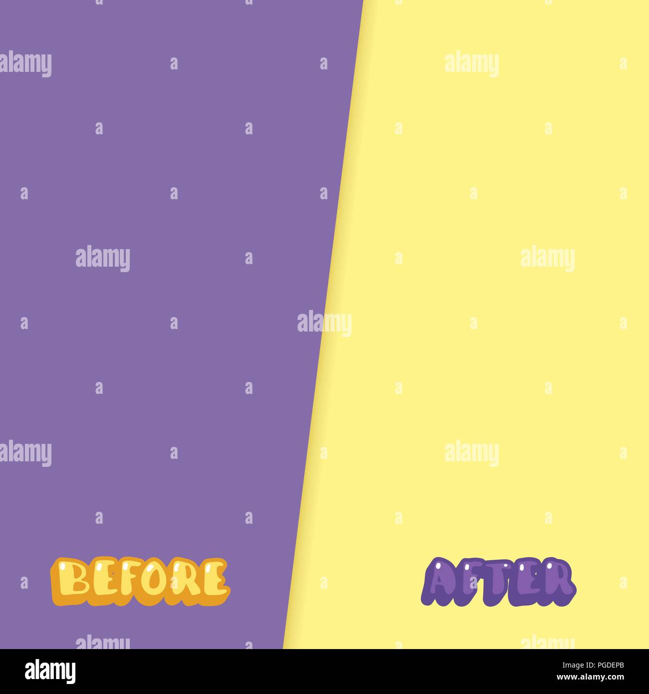 Template before and after background. Comparison card with empty space ...