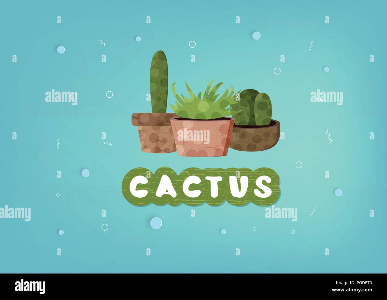 Set of cactuses with clay pots. Collection of succulents with ...