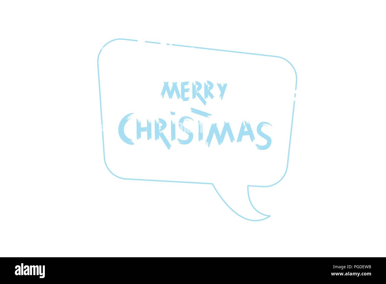 Merry Christmas Brush Handwritten Lettering With Speech Bubble