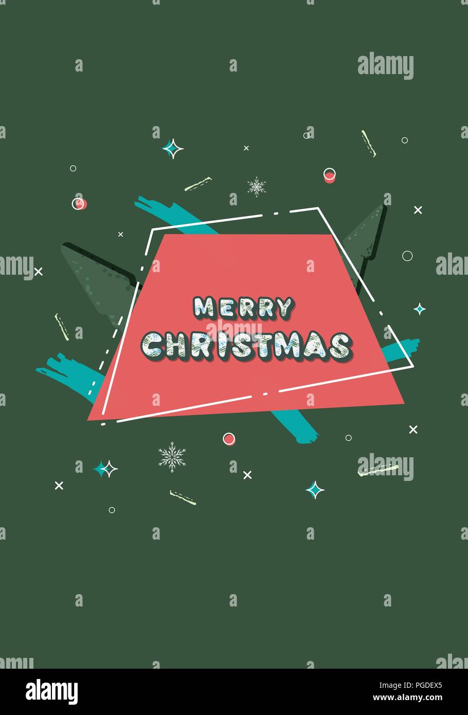 Merry Christmas creative inscription. Handwritten lettering with ...