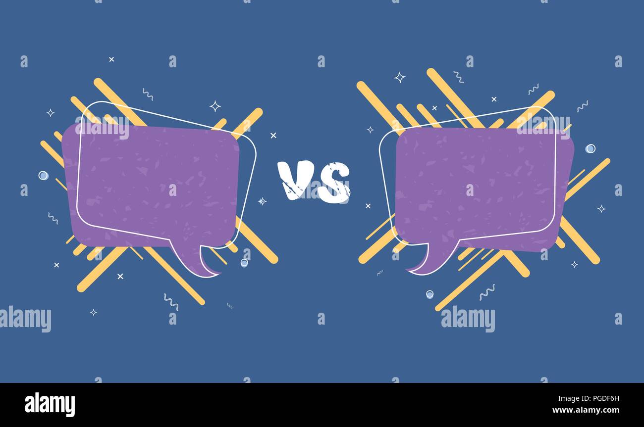 Versus template with speech bubbles and geometric composition. VS ...