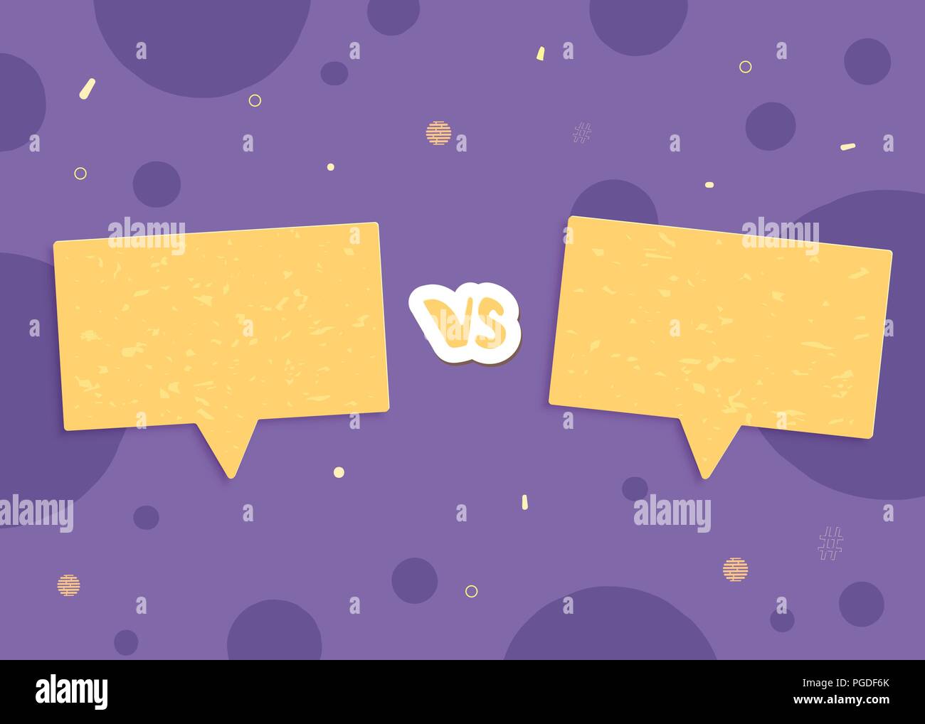 Versus template. VS screen with speech bubble empty space. Battle ...