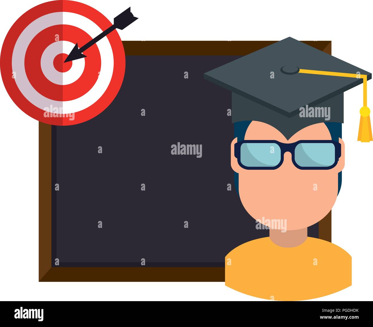 student graduated with chalkboard and target Stock Vector Image & Art ...