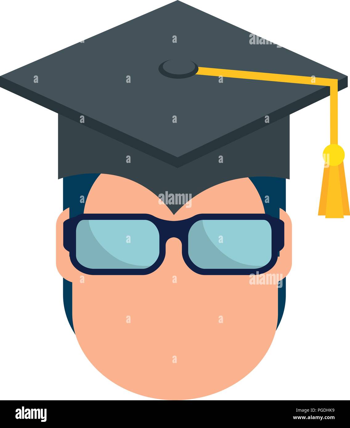 student graduated head avatar character Stock Vector Image & Art - Alamy