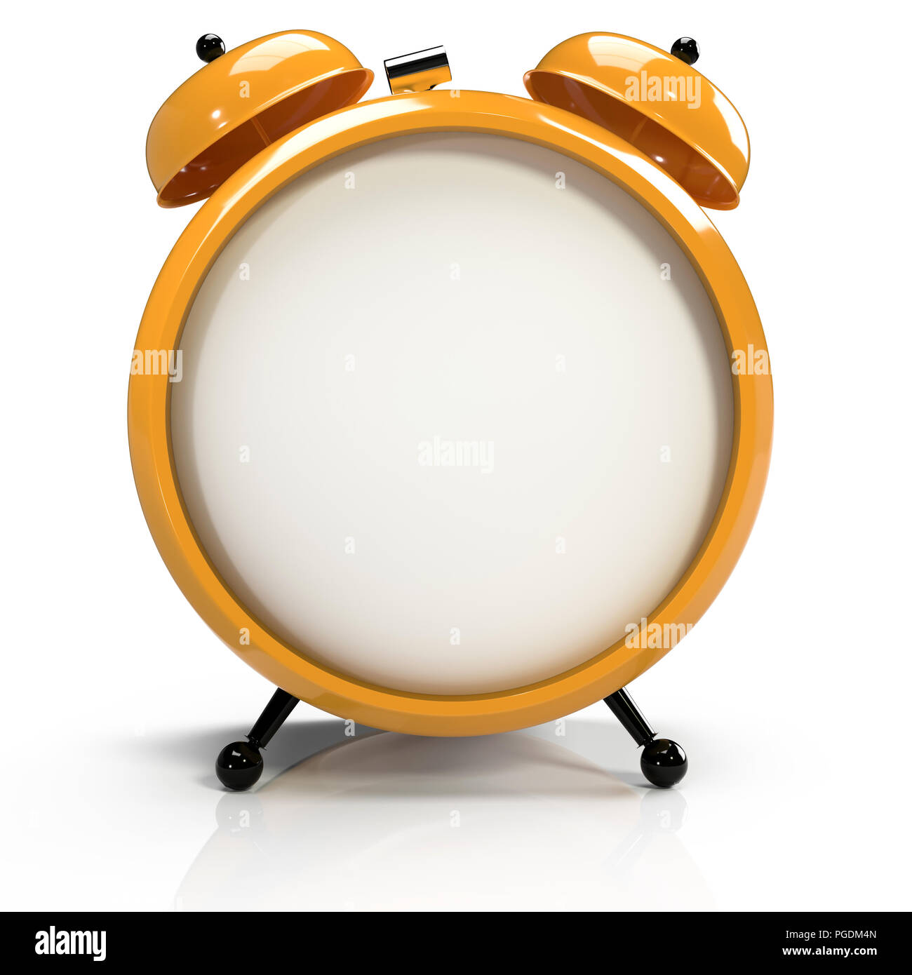 Abstract alarm clock, isolated on white background. 3D rendering Stock ...