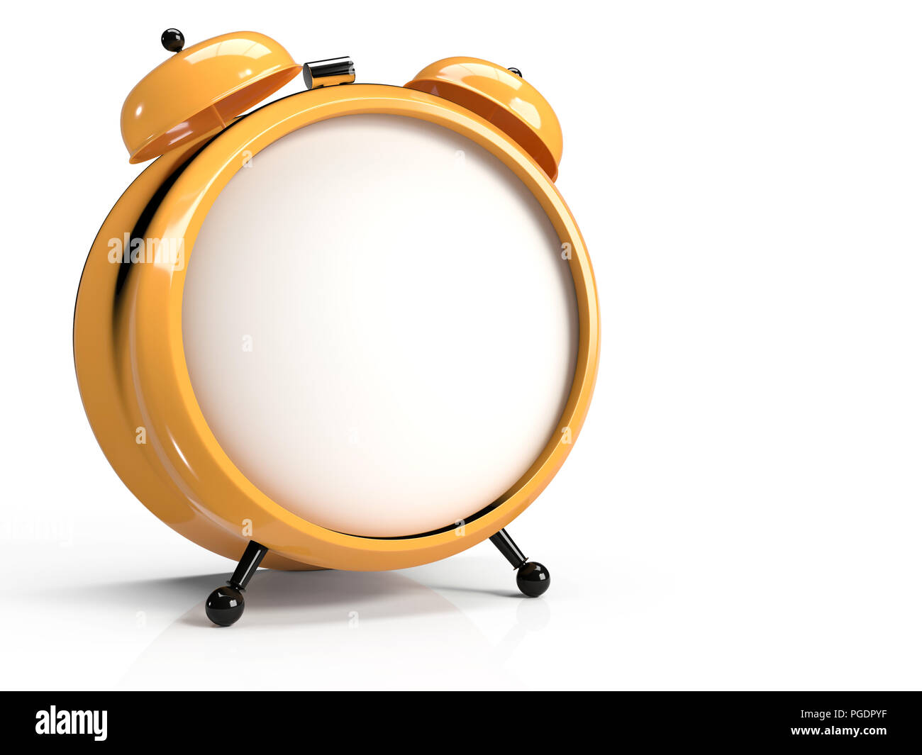 Abstract alarm clock, isolated on white background. 3D rendering Stock ...