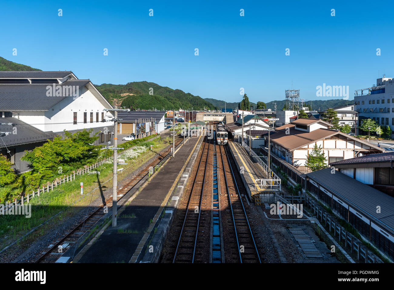 Japanese railway from a bridge Stock Photo - Alamy