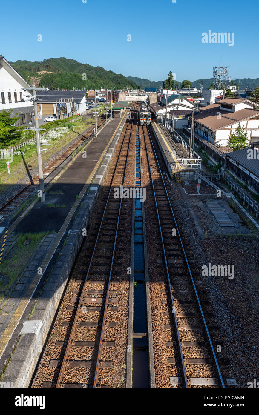 Japanese railway from a bridge Stock Photo - Alamy