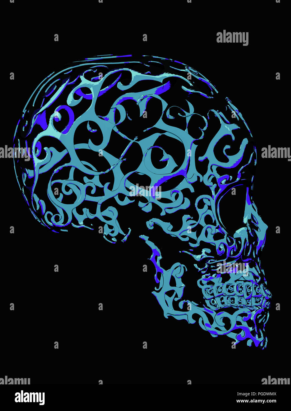 Graphics digital skull hi-res stock photography and images - Alamy