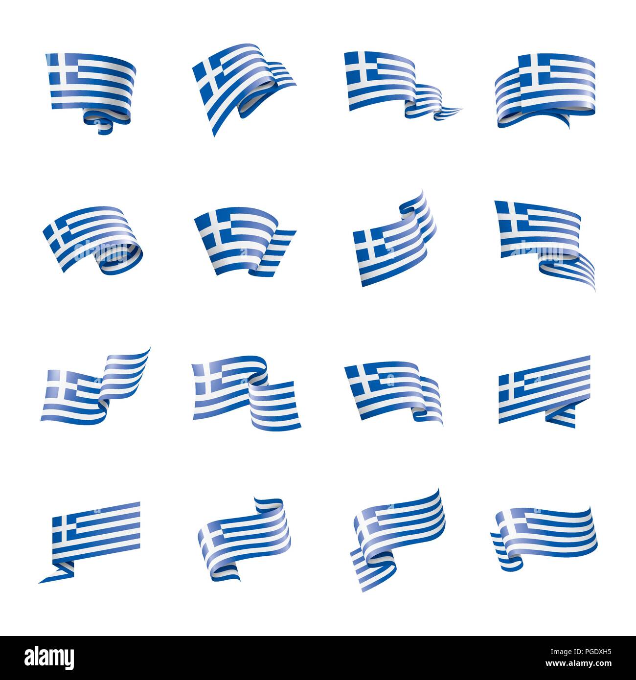 Greece flag, vector illustration on a white background Stock Vector ...