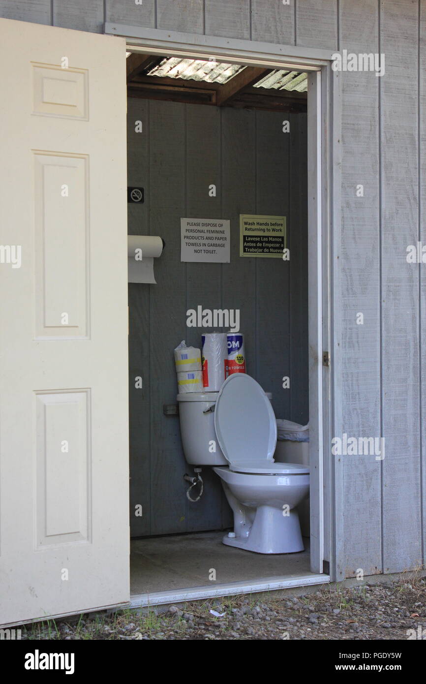 Outdoor toilet room in Union Pier, Michigan Stock Photo - Alamy