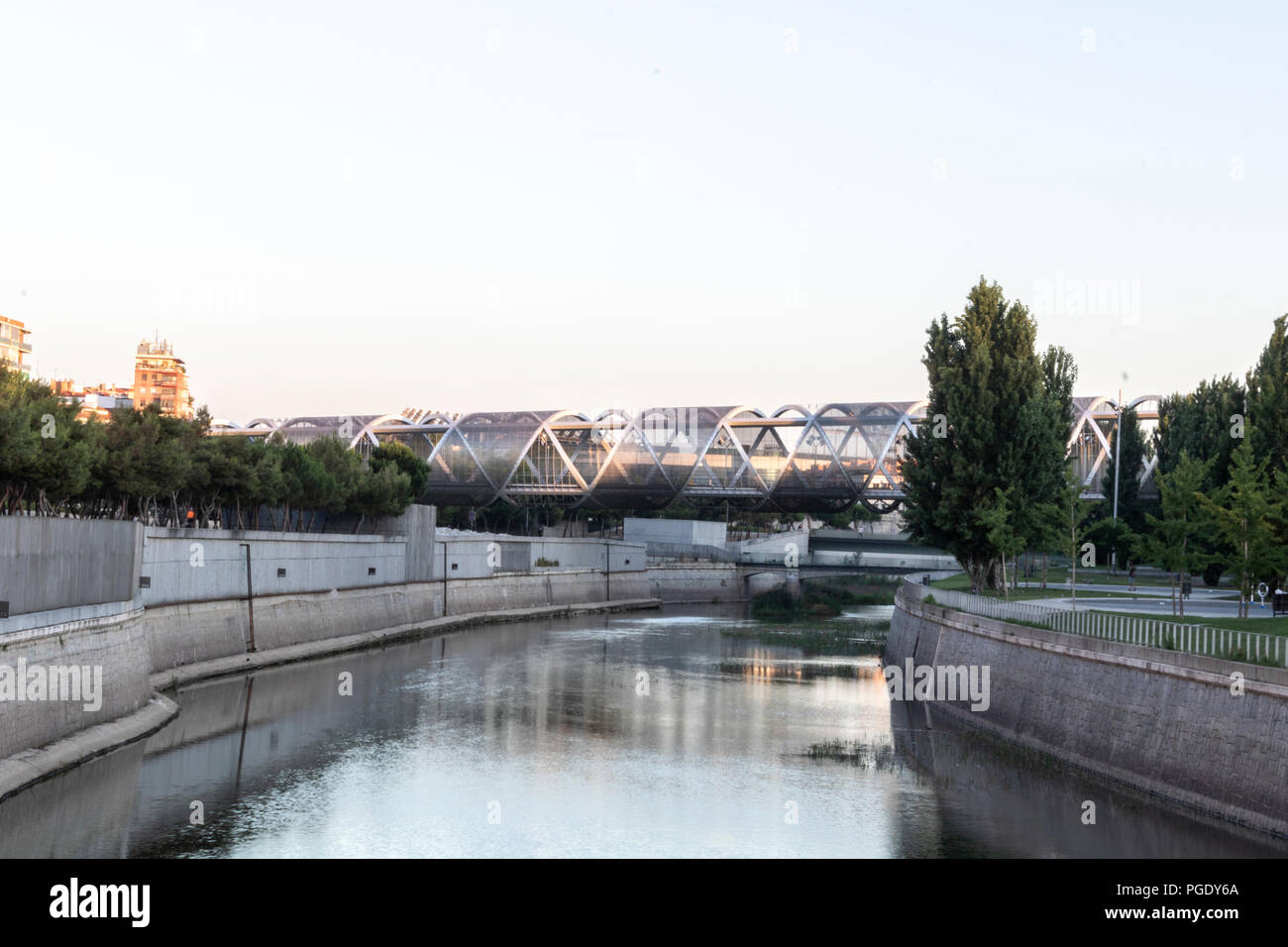 Bridge in Madrid Rio Stock Photo - Alamy