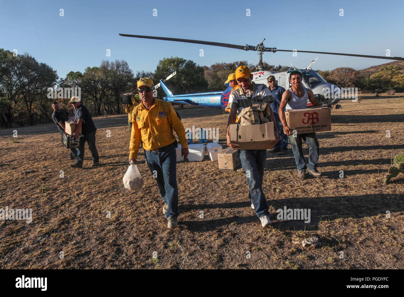 Helicopter used by the Conafor, National Forestry Commission to fight ...