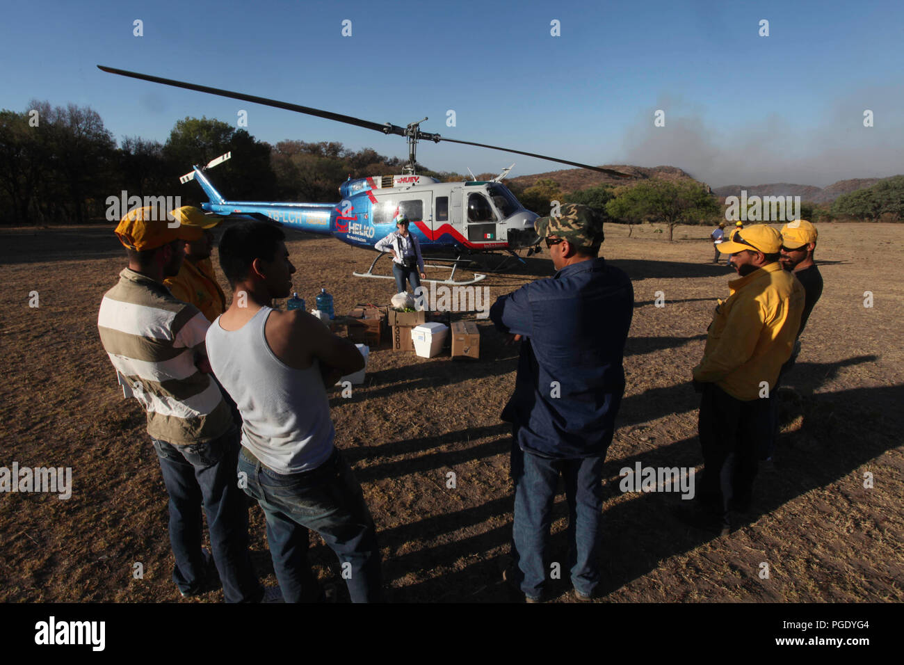 Helicopter used by the Conafor, National Forestry Commission to fight ...