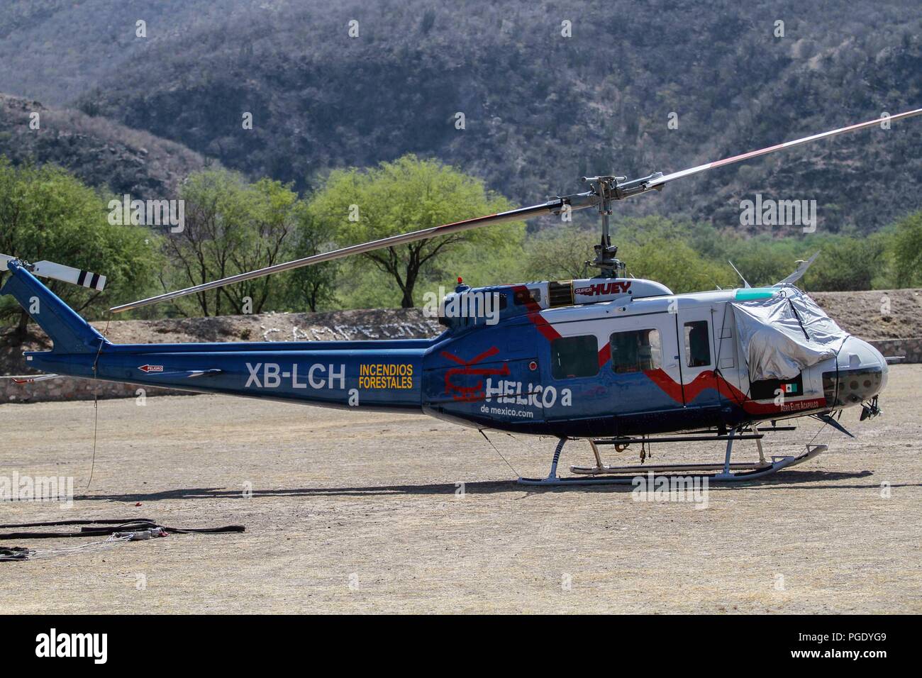 Helicopter used by the Conafor, National Forestry Commission to fight ...