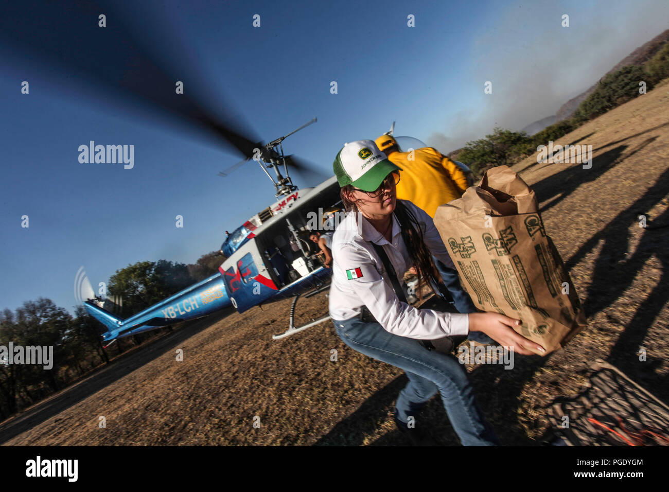 Helicopter used by the Conafor, National Forestry Commission to fight ...