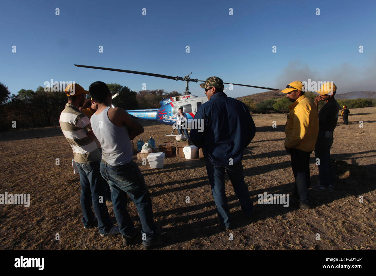 Helicopter used by the Conafor, National Forestry Commission to fight ...