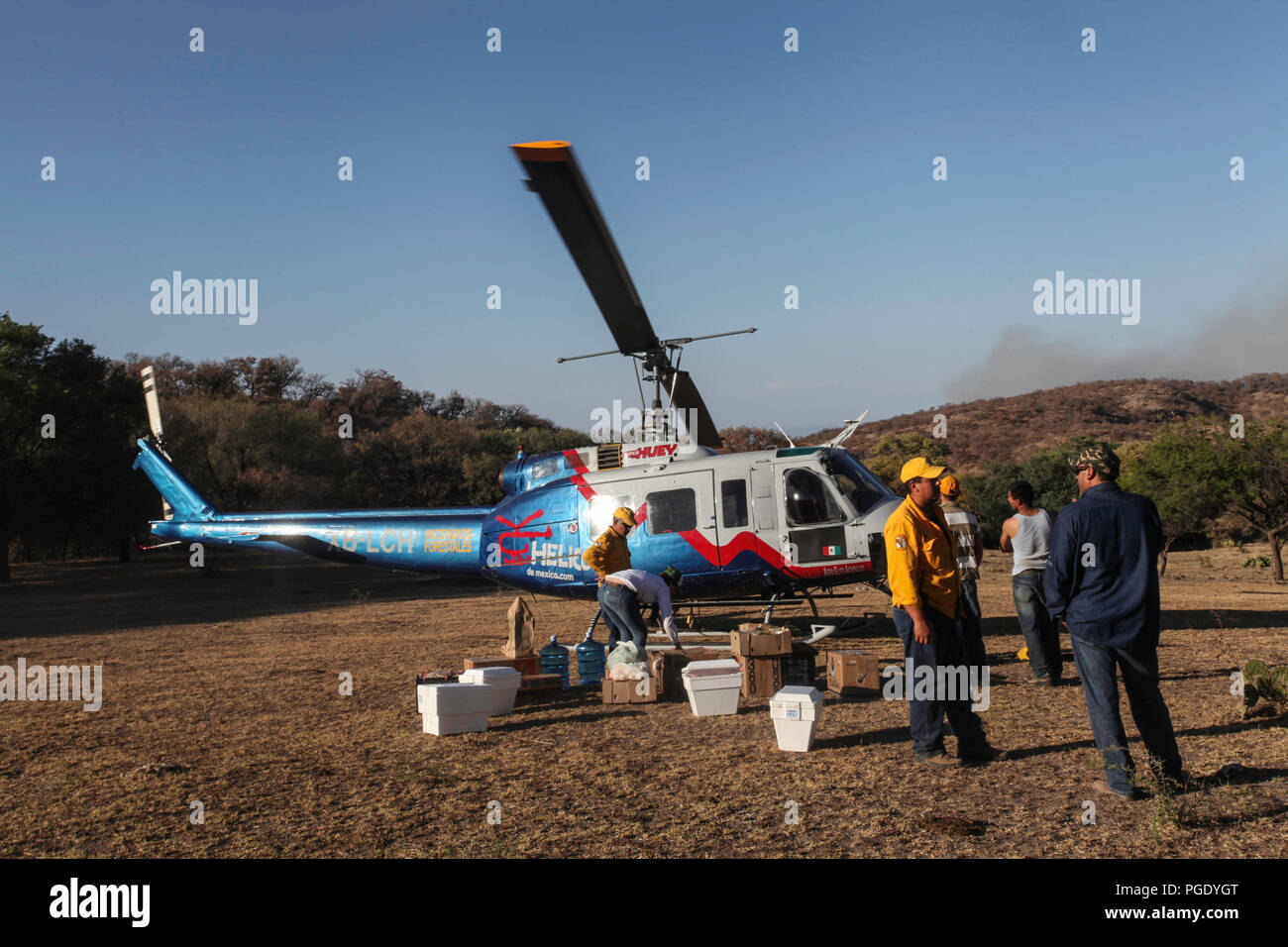 Helicopter used by the Conafor, National Forestry Commission to fight ...