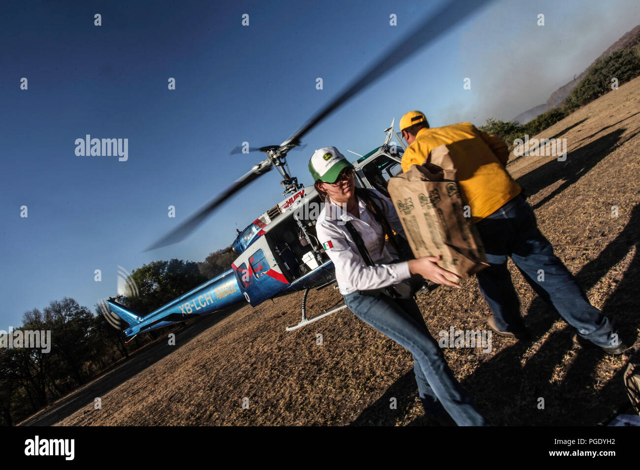 Helicopter used by the Conafor, National Forestry Commission to fight ...