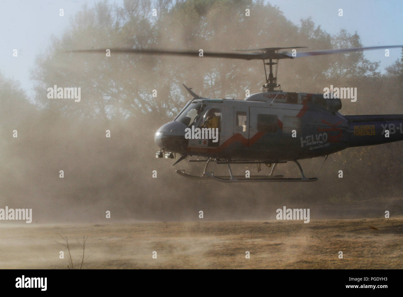 Helicopter used by the Conafor, National Forestry Commission to fight ...