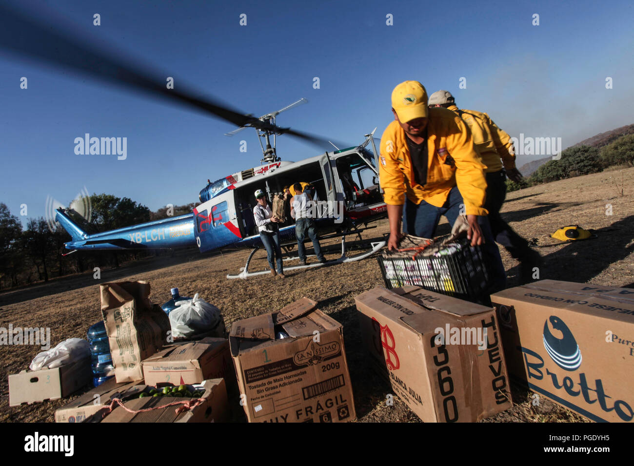 Helicopter used by the Conafor, National Forestry Commission to fight ...