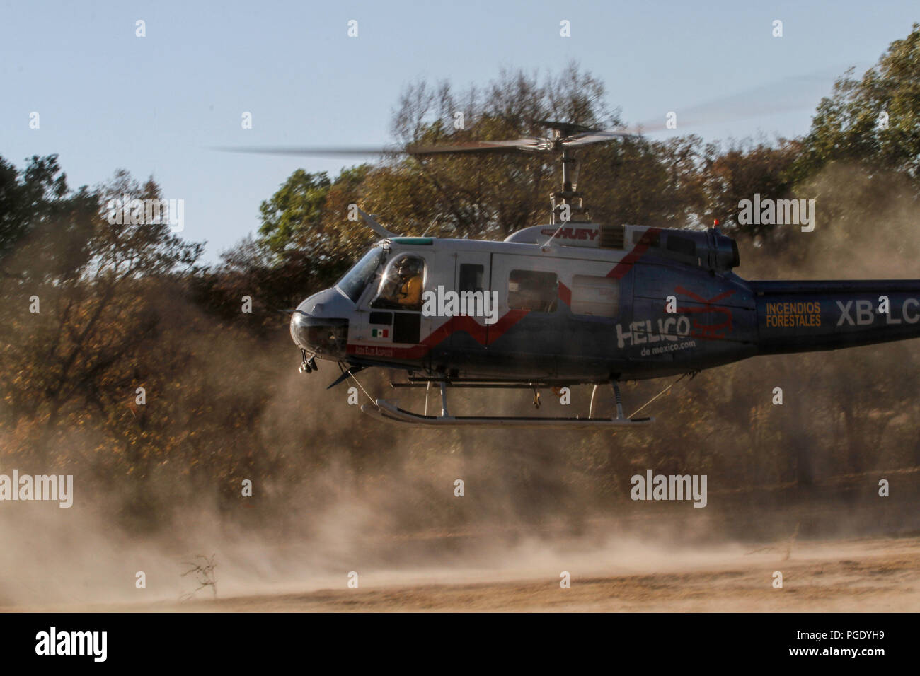 Helicopter used by the Conafor, National Forestry Commission to fight ...