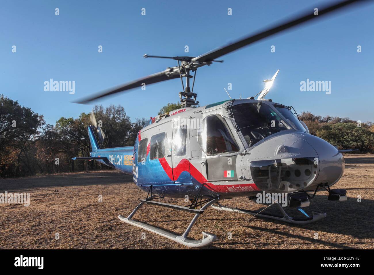 Helicopter used by the Conafor, National Forestry Commission to fight ...