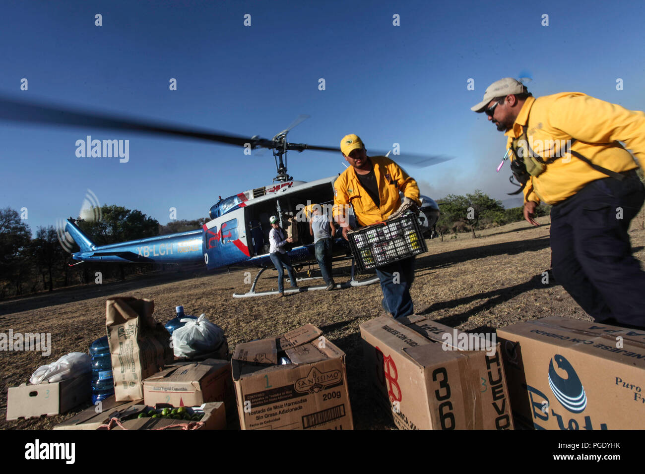 Helicopter used by the Conafor, National Forestry Commission to fight ...