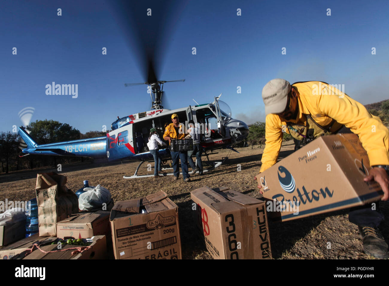 Helicopter used by the Conafor, National Forestry Commission to fight ...