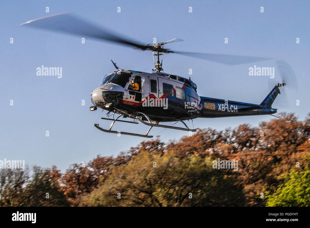 Helicopter used by the Conafor, National Forestry Commission to fight ...