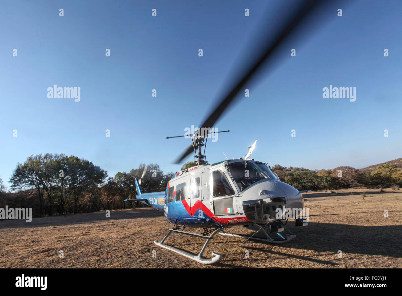 Helicopter used by the Conafor, National Forestry Commission to fight ...