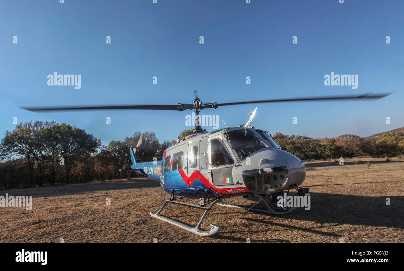 Helicopter used by the Conafor, National Forestry Commission to fight ...