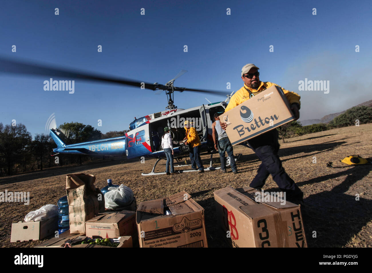 Helicopter used by the Conafor, National Forestry Commission to fight ...