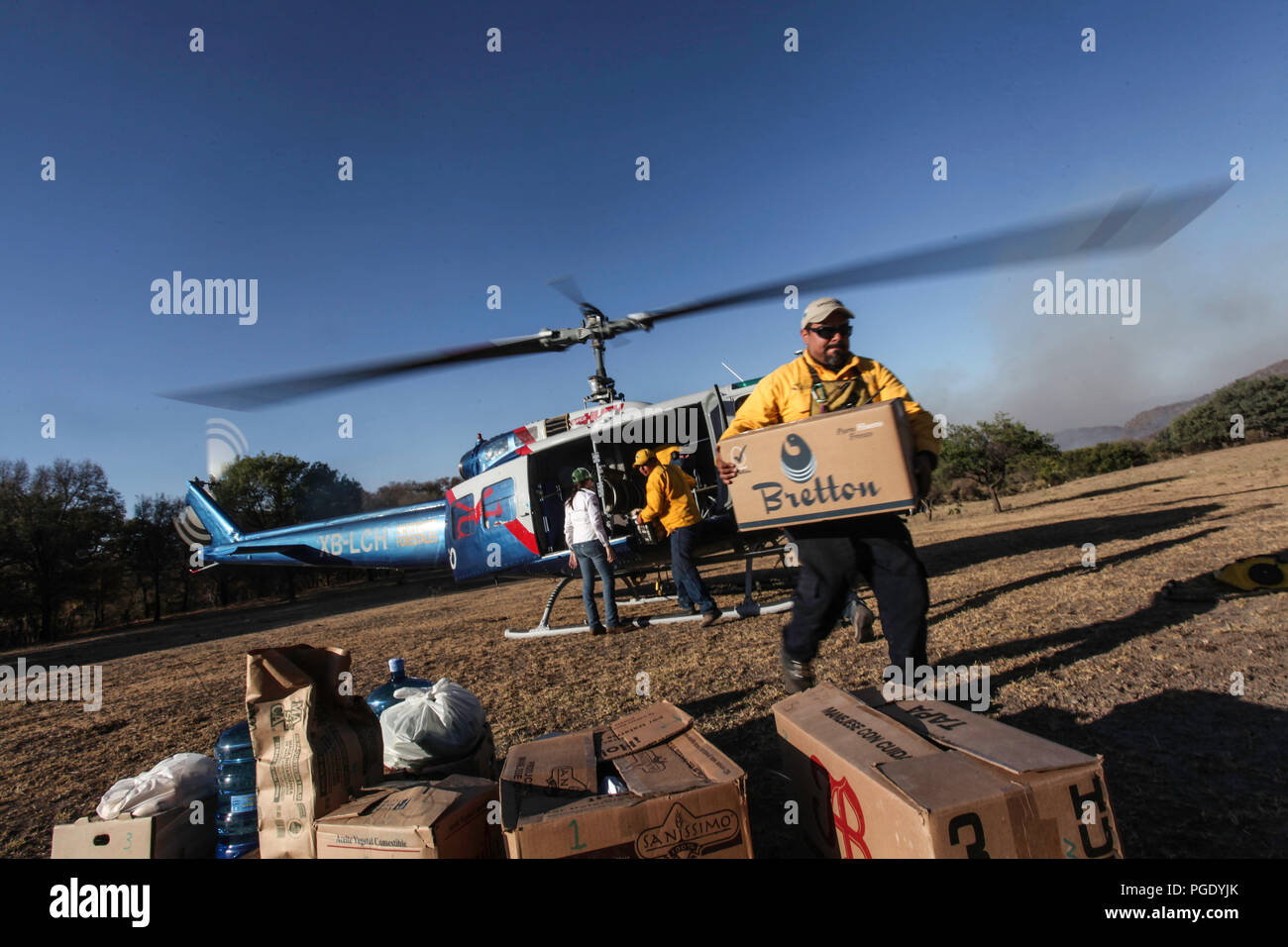 Helicopter used by the Conafor, National Forestry Commission to fight ...