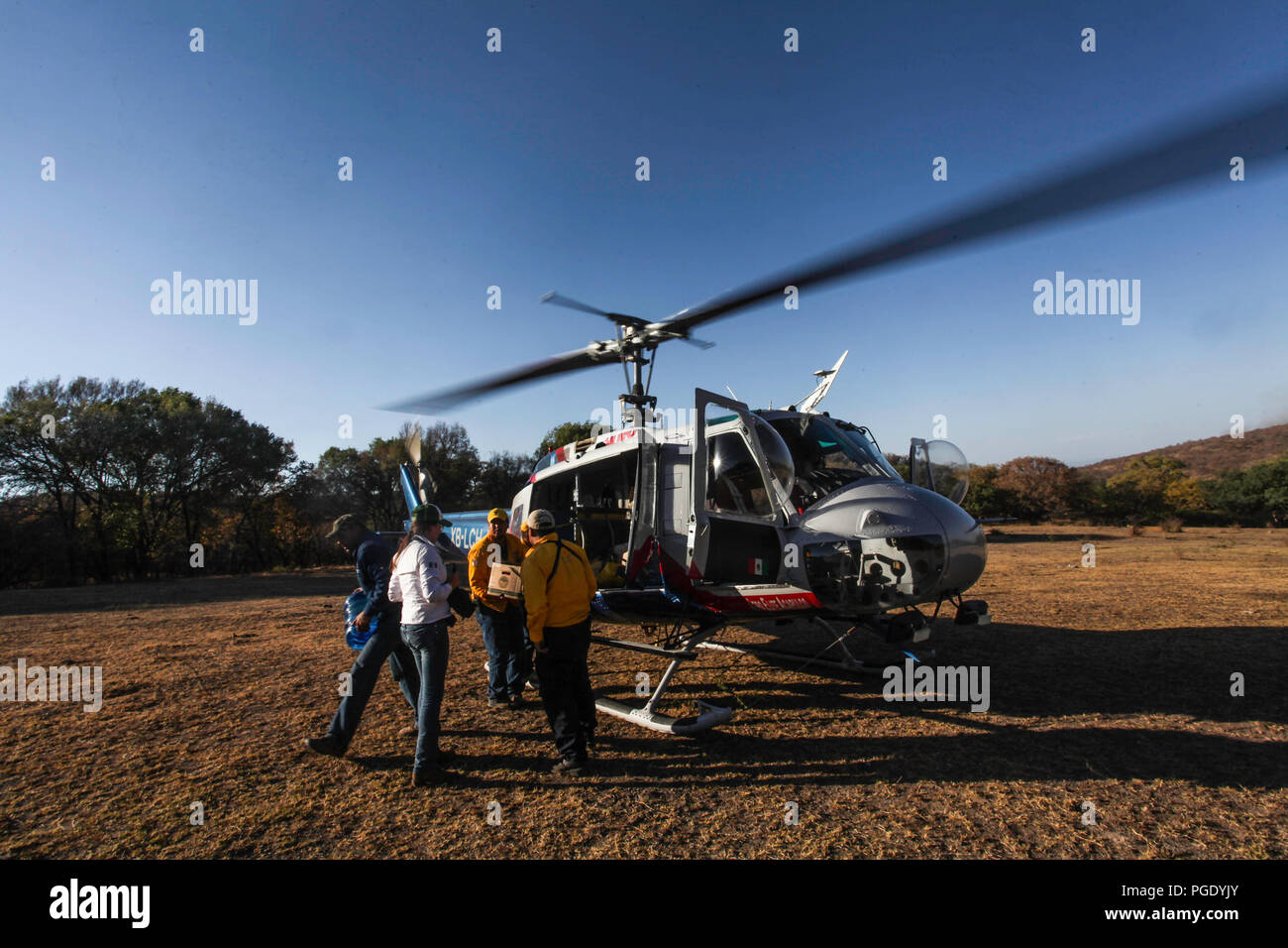 Helicopter used by the Conafor, National Forestry Commission to fight ...